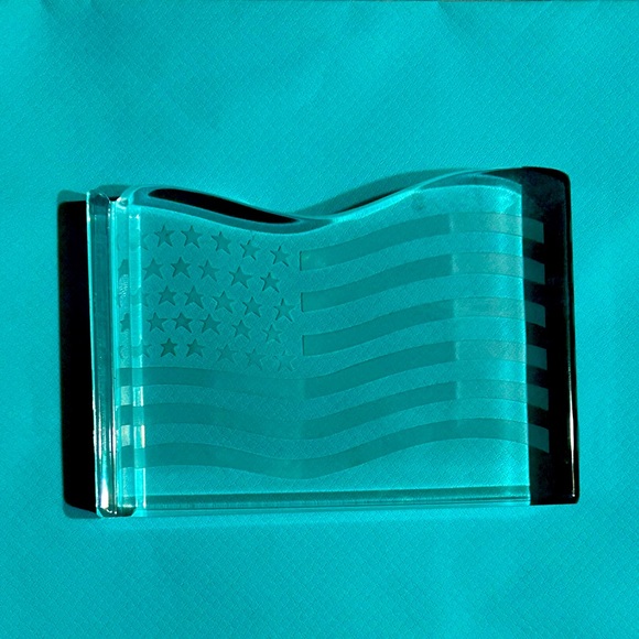 Tiffany & Co. | Office | Tiffany Co Crystal American Flag Paperweight ...